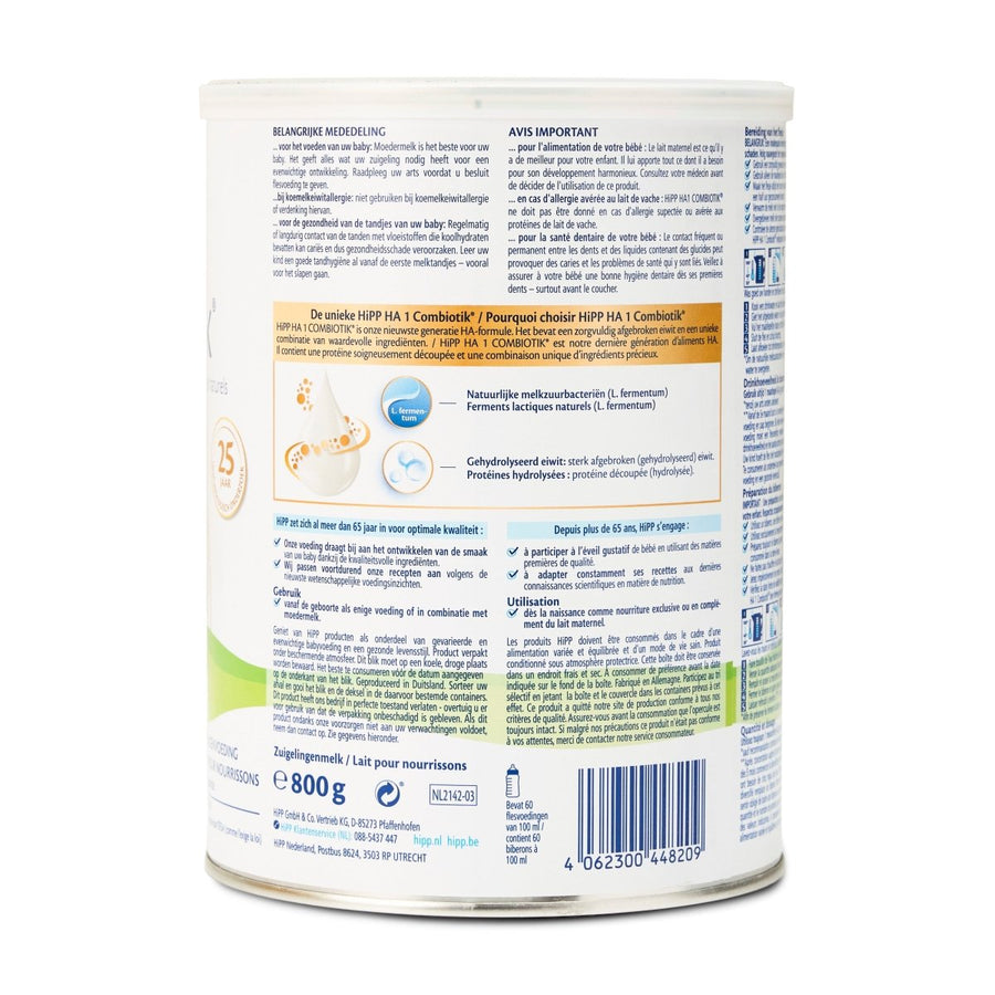 HiPP Dutch HA 1 - Hypoallergenic Formula from Birth (800g) – Formuland
