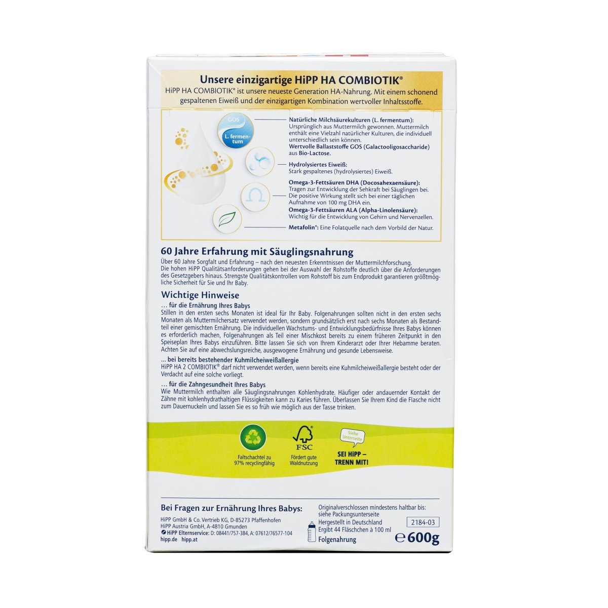 HiPP HA 2 - Hypoallergenic Formula | Formuland