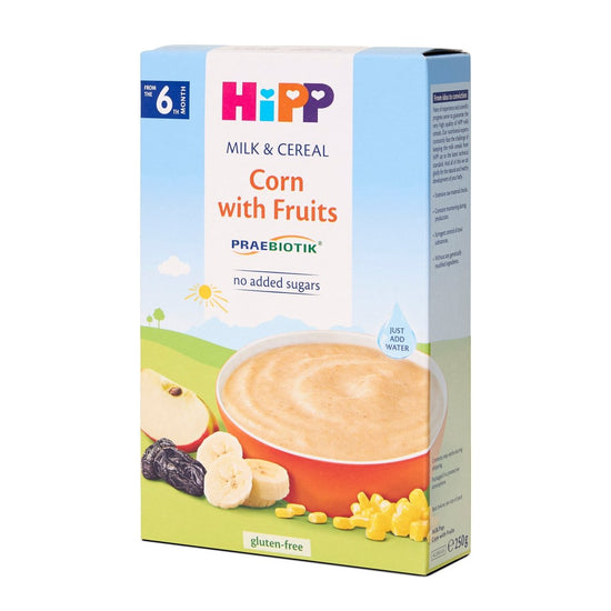 HiPP Organic Corn with Fruits Milk & Cereal from 6 months (250g ...