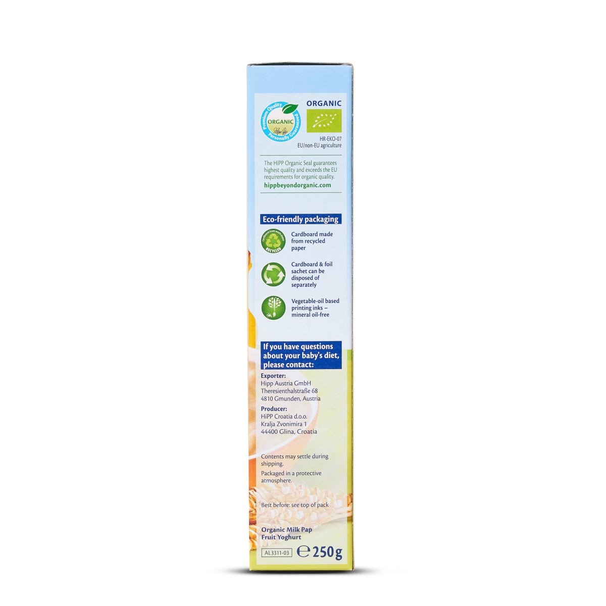 HiPP Organic Fruit Yoghurt Milk & Cereal from 8 months (250g) – Formuland