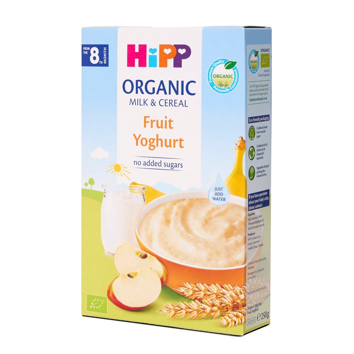 HiPP Organic Fruit Yoghurt Milk & Cereal from 8 months (250g) – Formuland