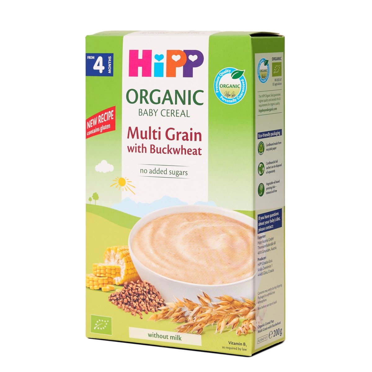 HiPP Organic Multi Grain with Buckwheat Cereal from 4 months (200g ...