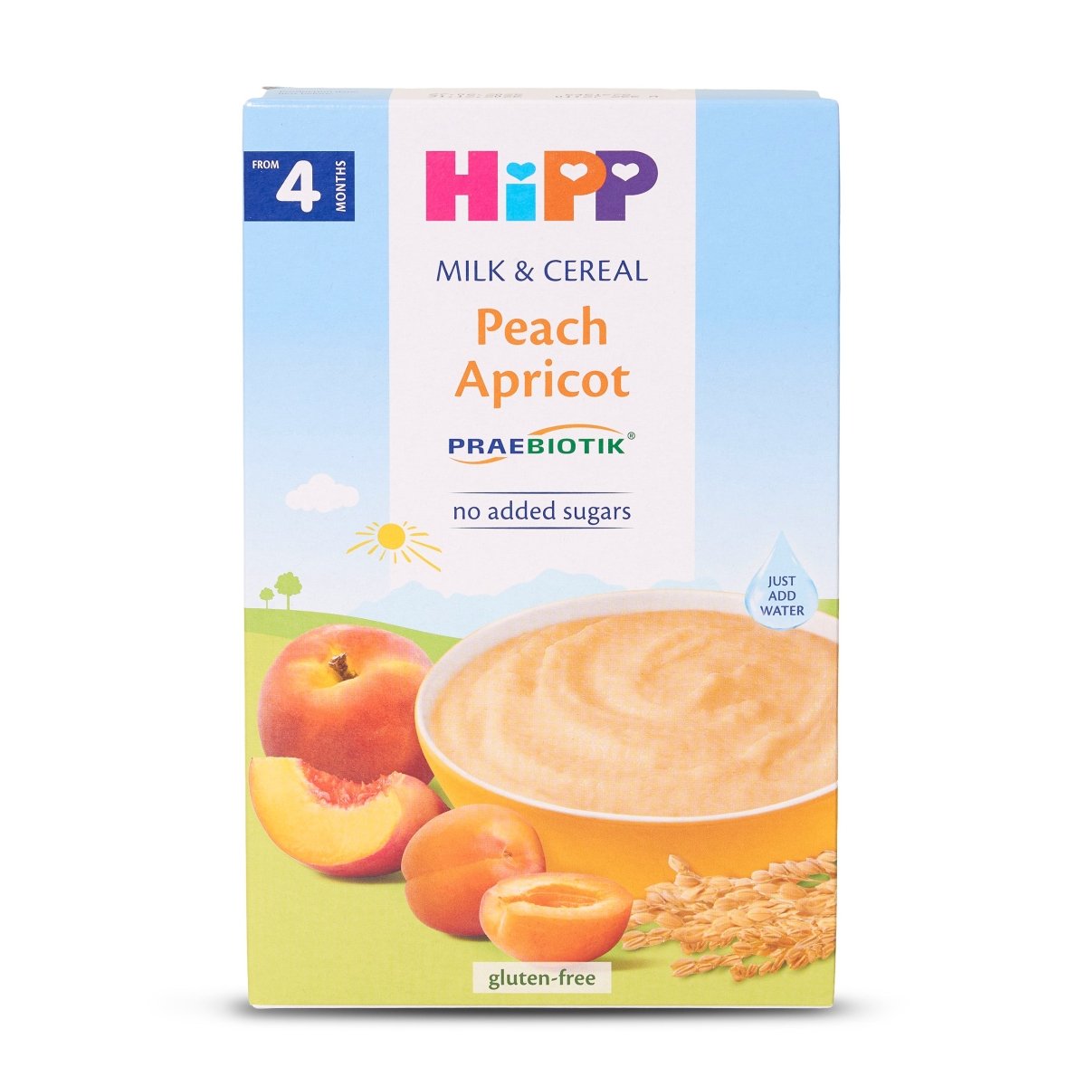 HiPP Peach Apricot Milk & Cereal from 4 months (250g) – Formuland