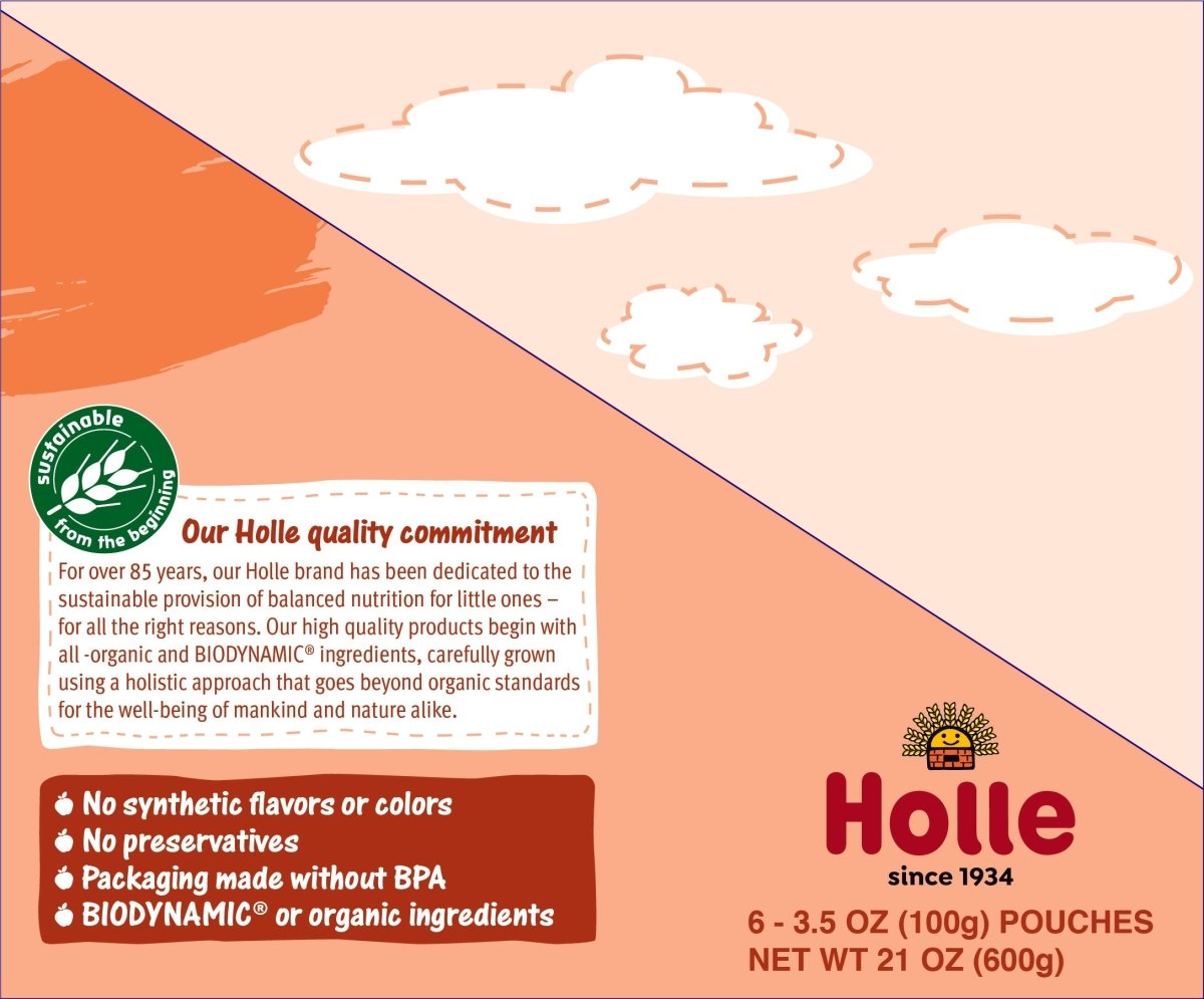 Holle Baby Food Pouches - Organic Fruit & Veggie Puree - Carrot Cat (U ...